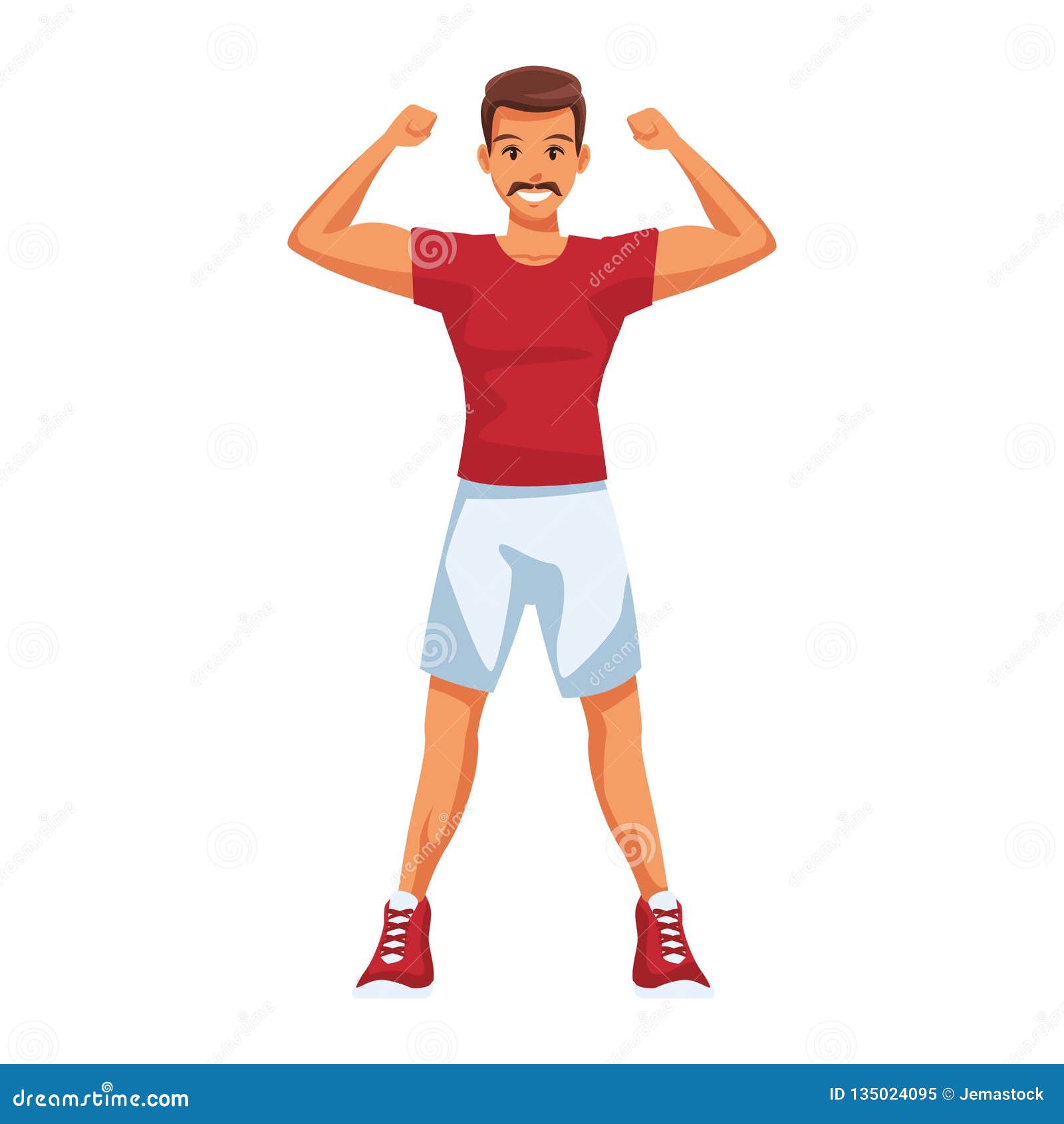 Fit man doing exercise stock vector. Illustration of athlete - 135024095