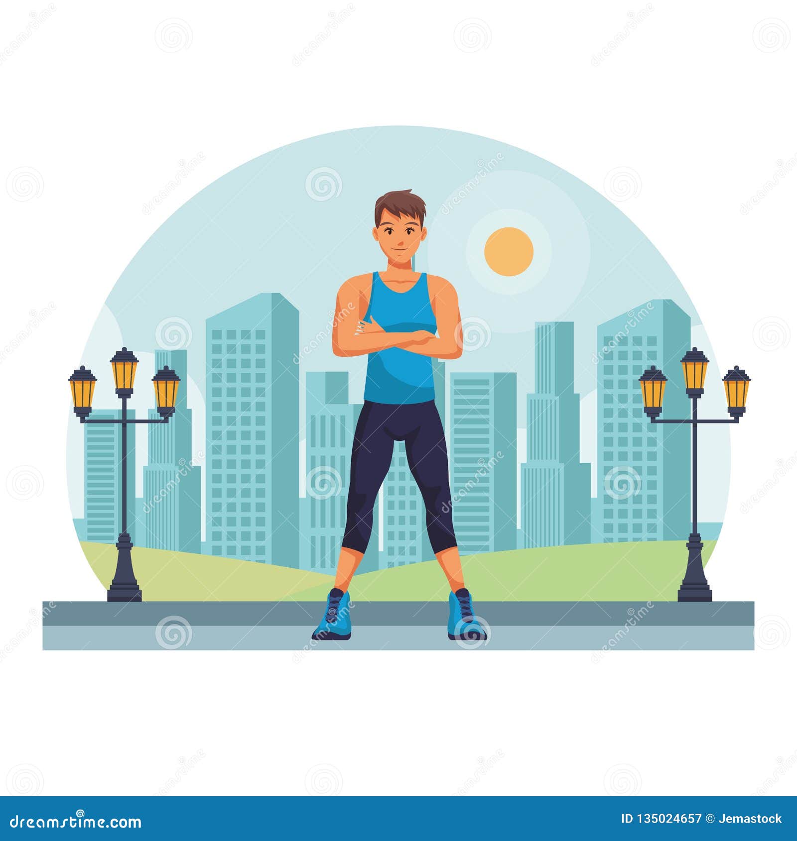 Fit man doing exercise stock vector. Illustration of graphic - 135024657