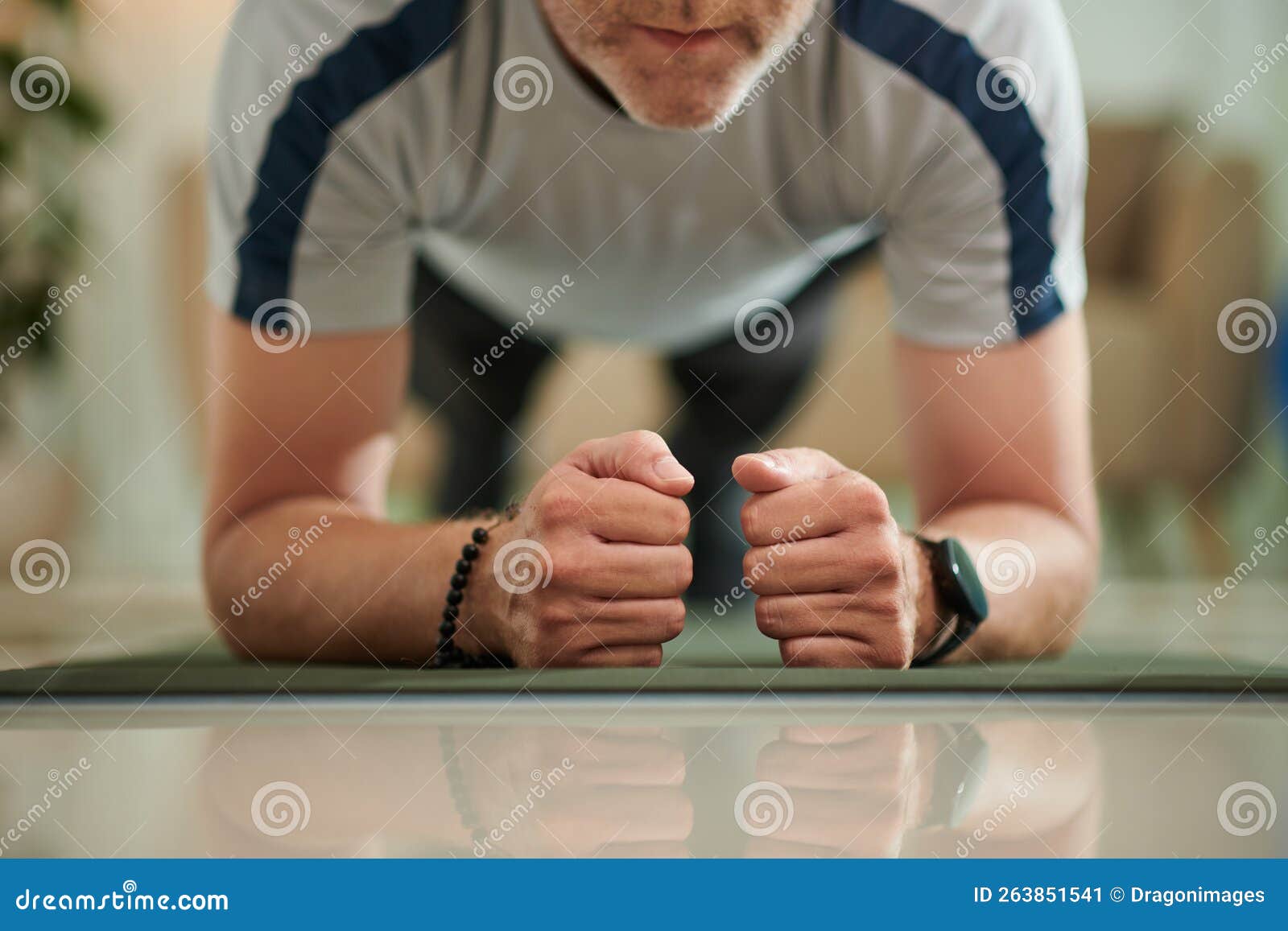 Fit Man Doing Plank Exercise Stock Image - Image of watch, caucasian ...