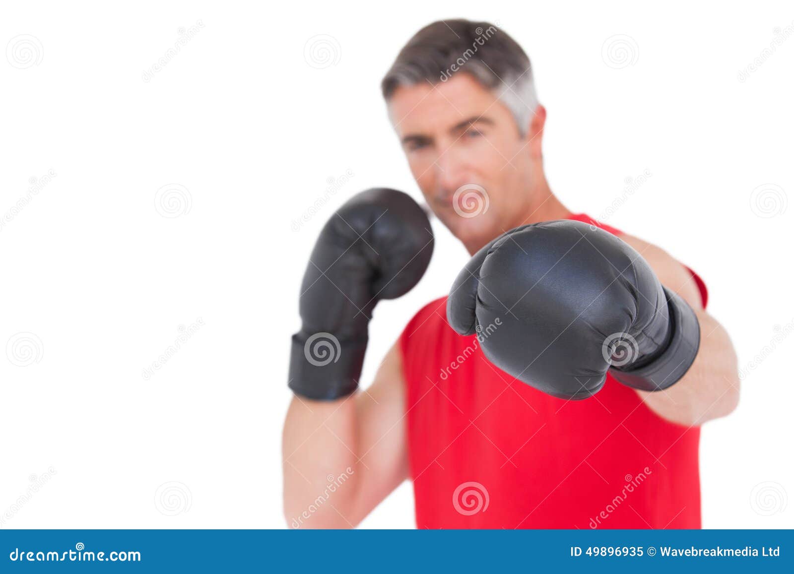 Fit Man Punching with Boxing Gloves Stock Image - Image of boxing, hair ...