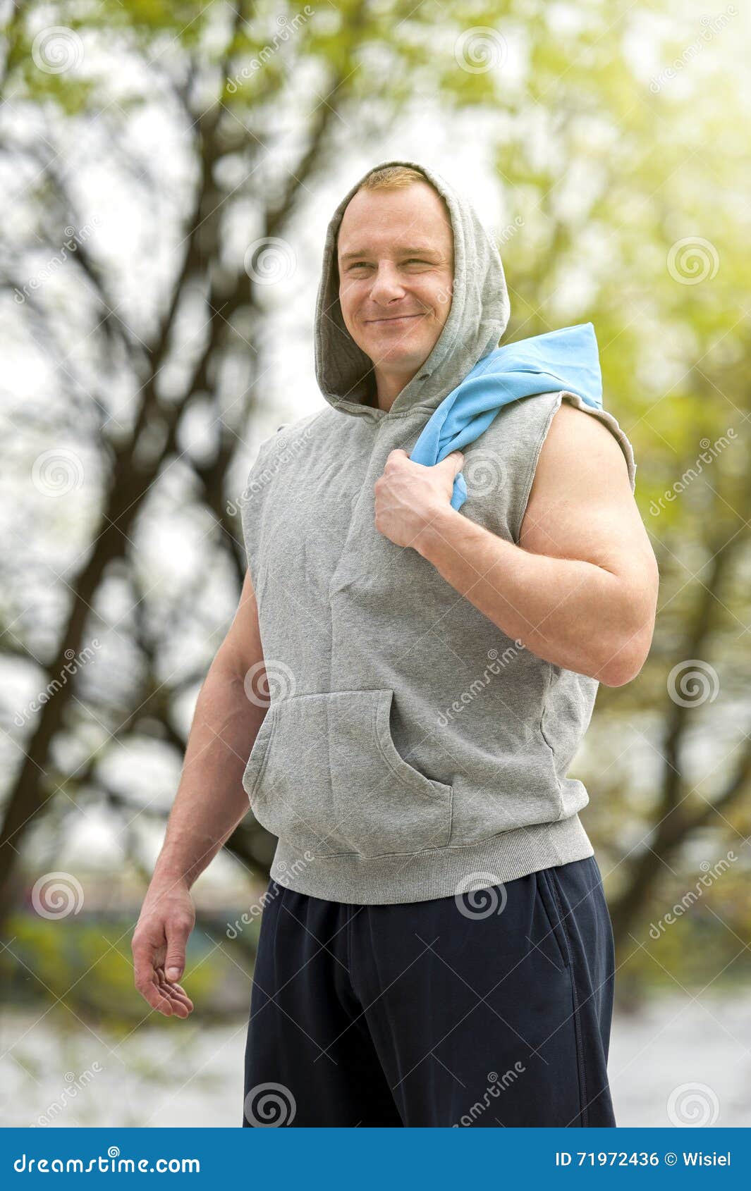 Fit Man Resting after Jogging. Stock Photo - Image of jogger ...