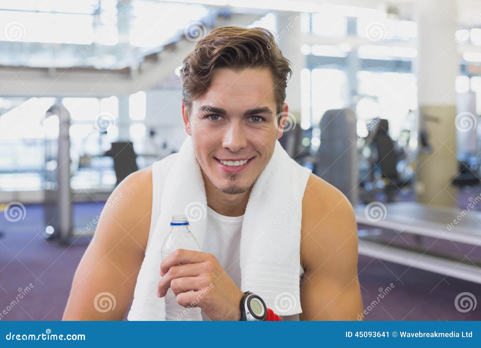 Fit Man Taking a Break from Working Out Stock Image - Image of active ...