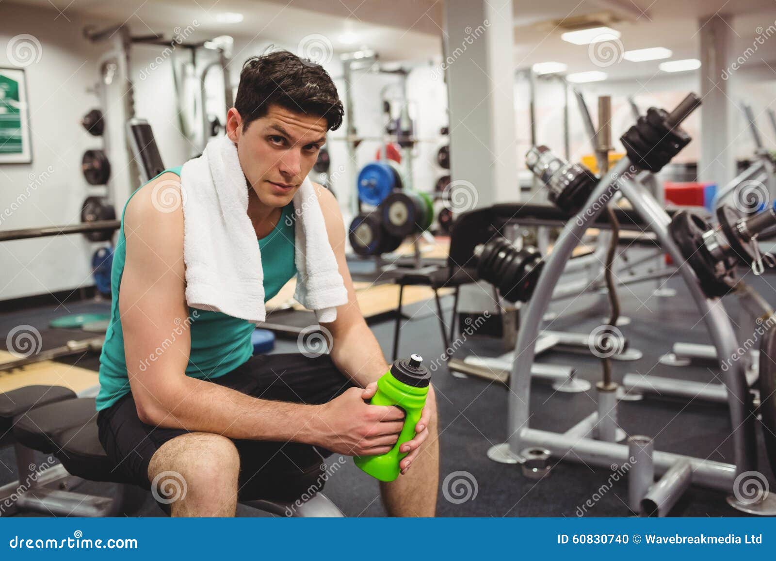 Fit Man Taking a Break from Working Out Stock Photo - Image of handsome ...