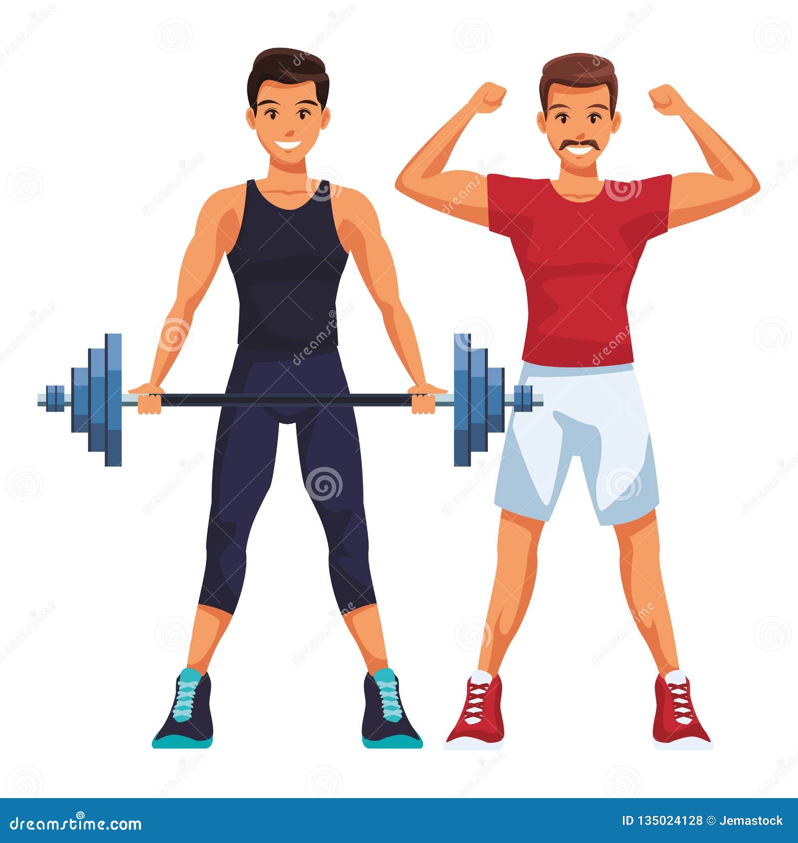 Fit men doing exercise stock vector. Illustration of graphic - 135024128
