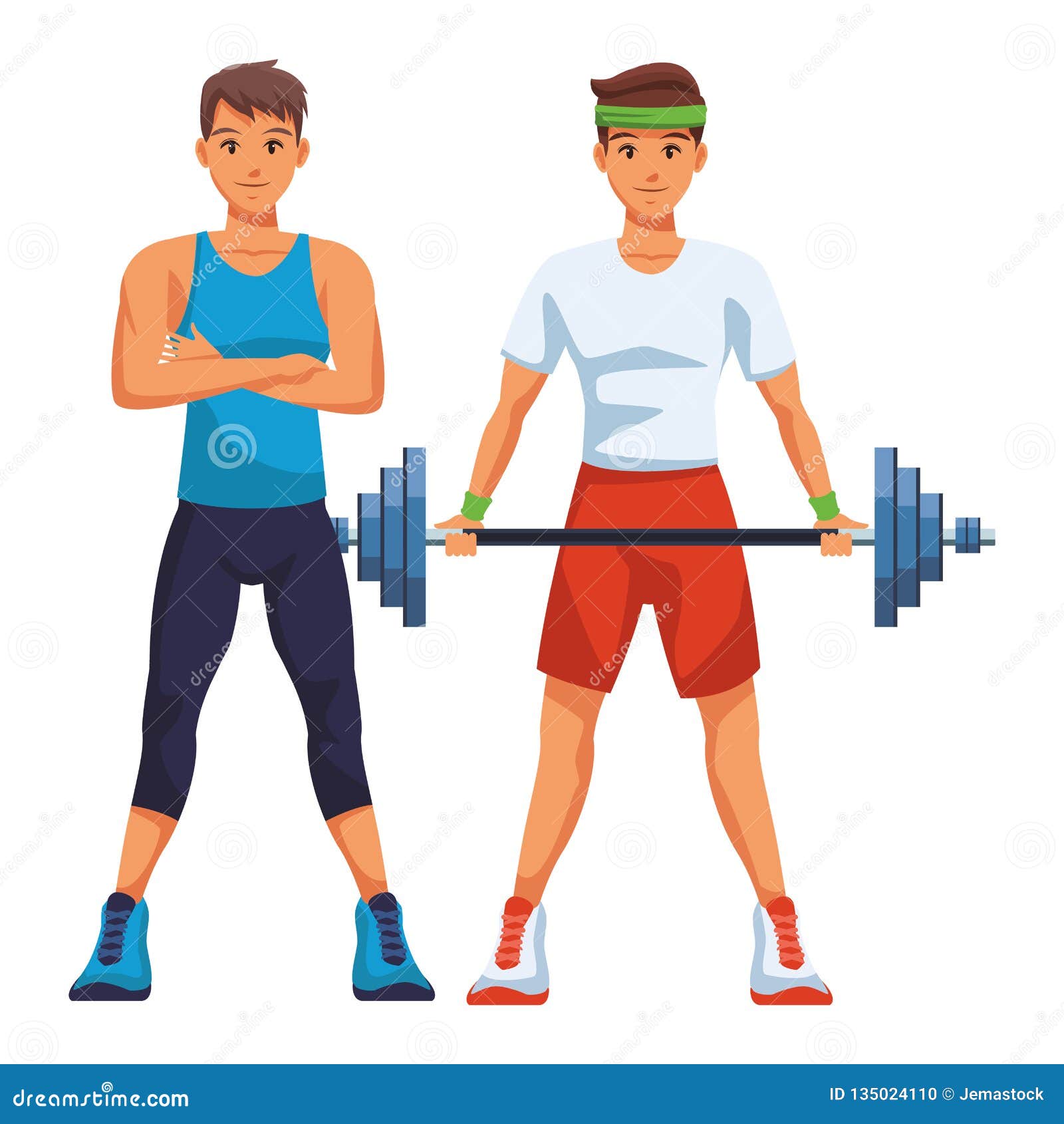 Fit men doing exercise stock vector. Illustration of attractive - 135024110