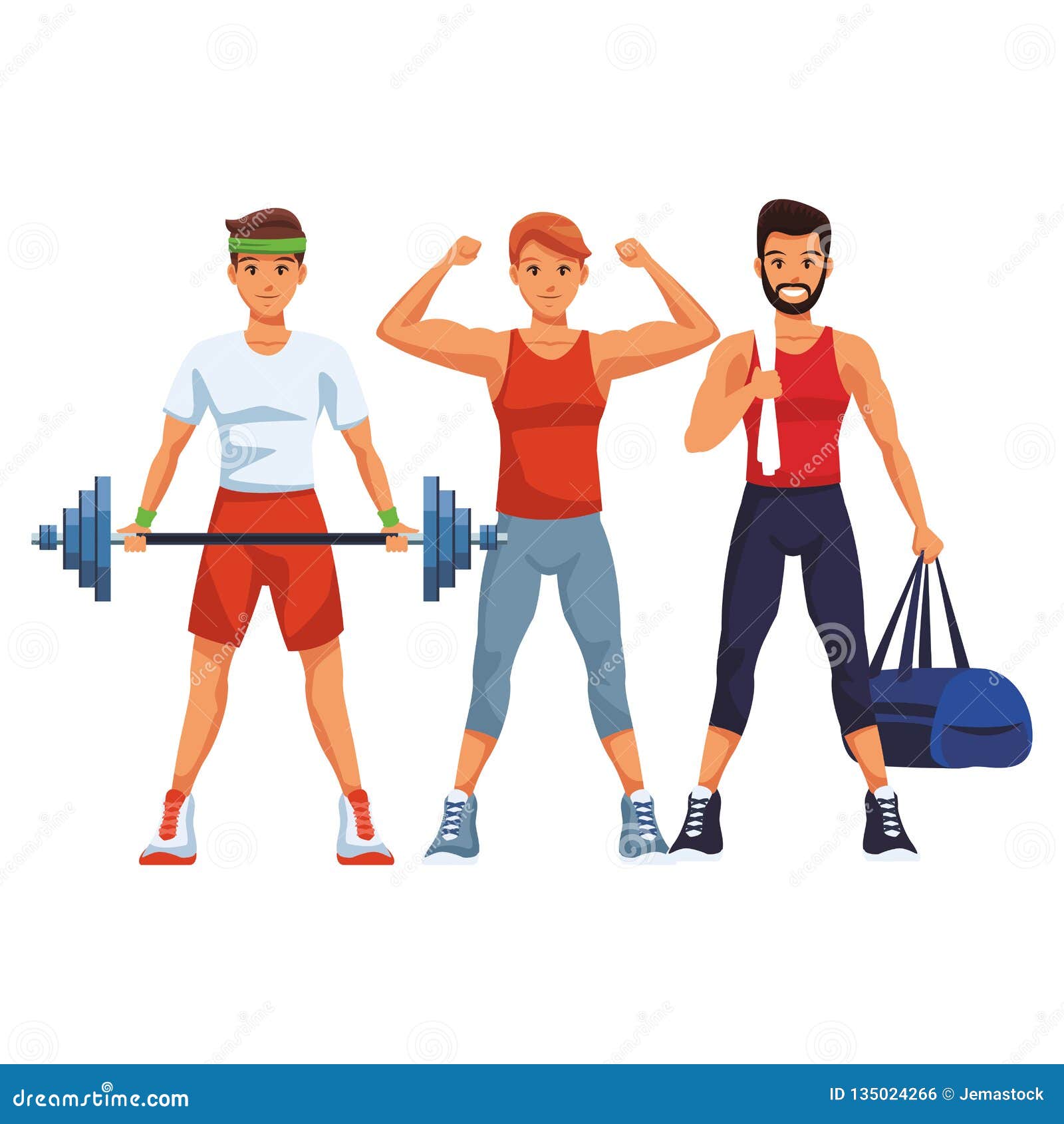 Fit men doing exercise stock vector. Illustration of beautiful - 135024266