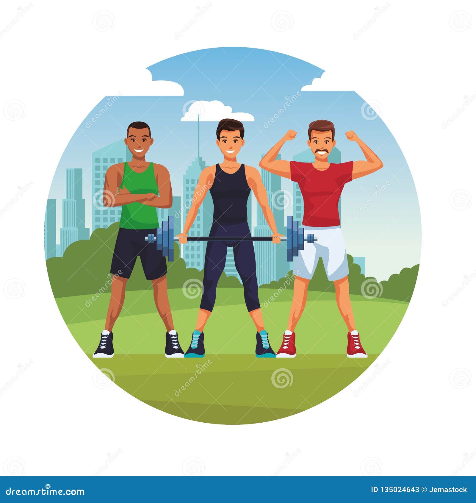 Fit men doing exercise stock vector. Illustration of graphic - 135024643