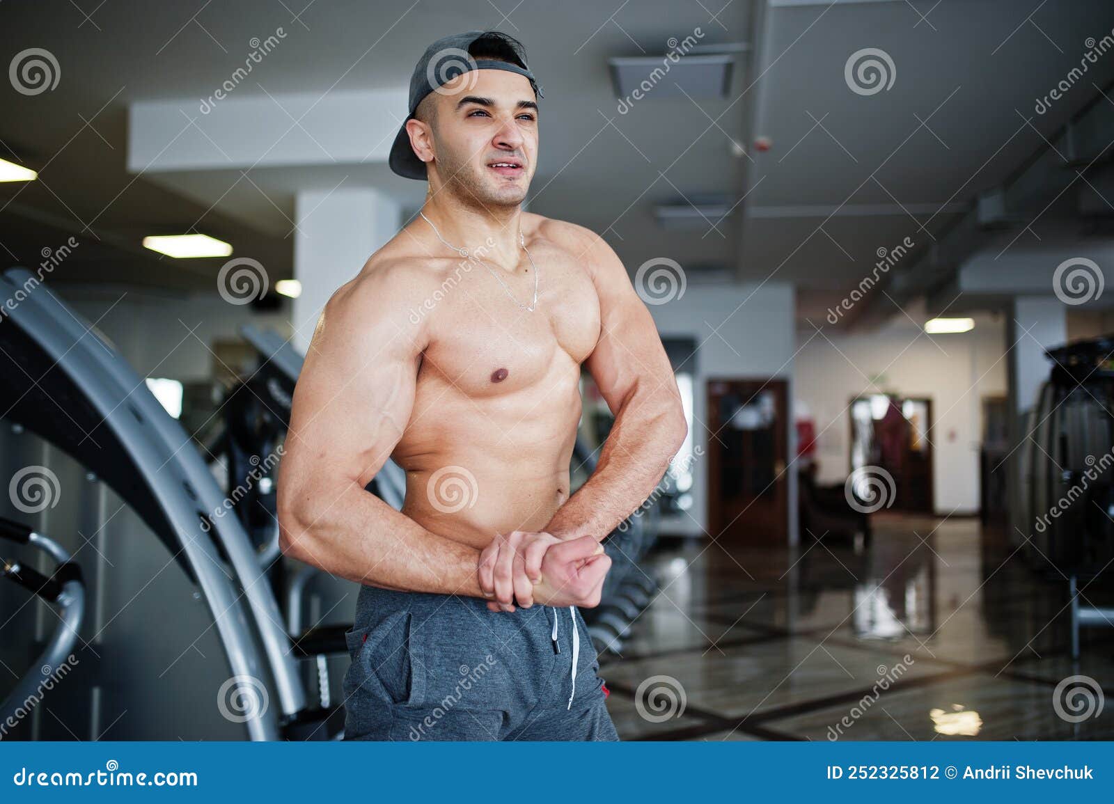 Fit and Muscular Arabian Man Doing Workouts in Gym Stock Photo - Image ...
