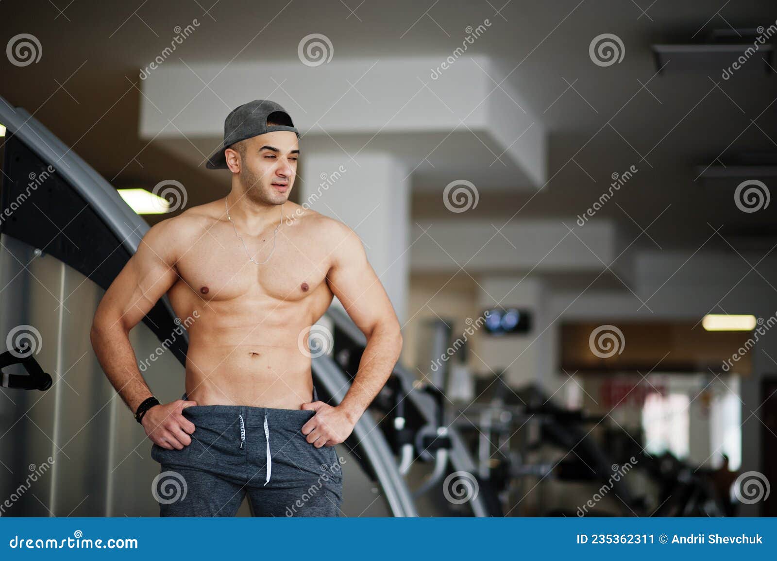 Fit and Muscular Arabian Man Posing in Gym. Stock Image - Image of body ...