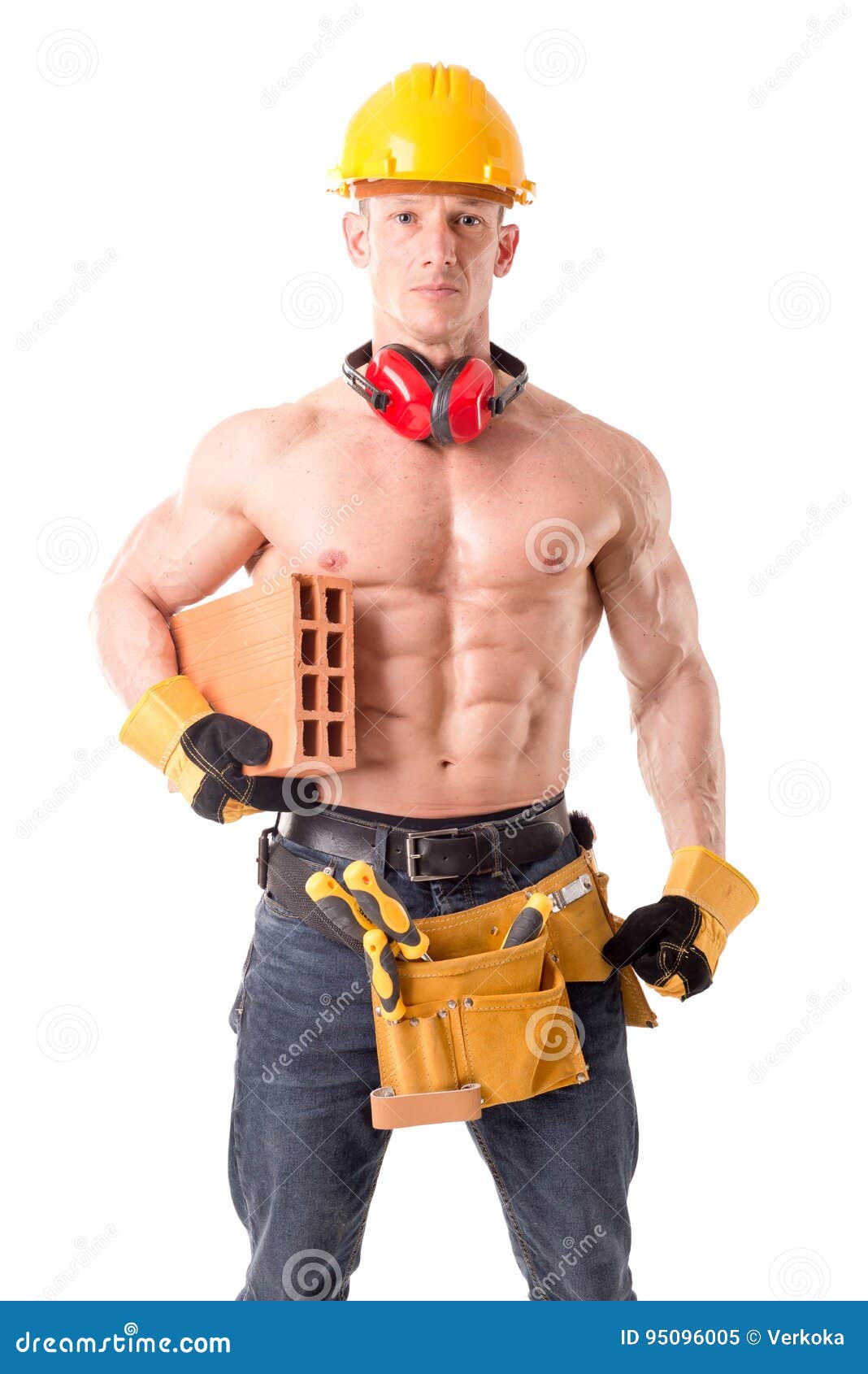 Fit muscular man posing stock image. Image of isolated - 95096005