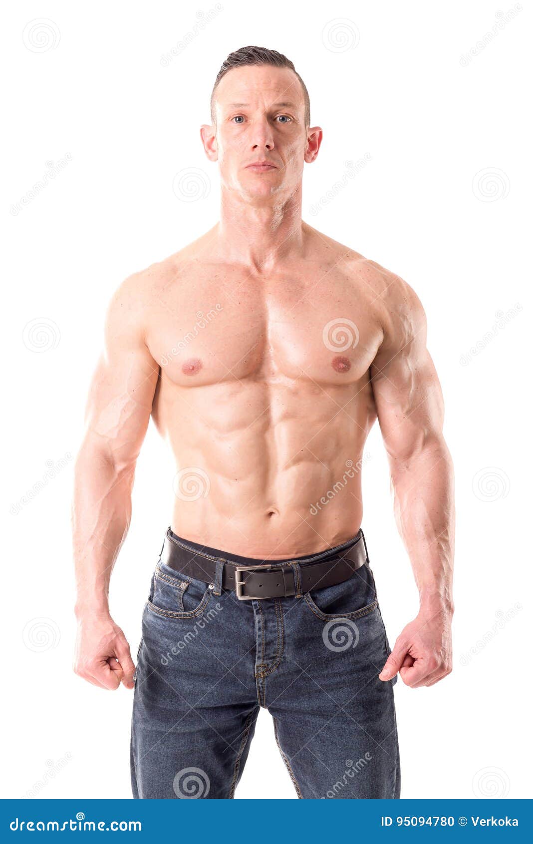 Fit muscular man posing stock photo. Image of care, male - 95094780
