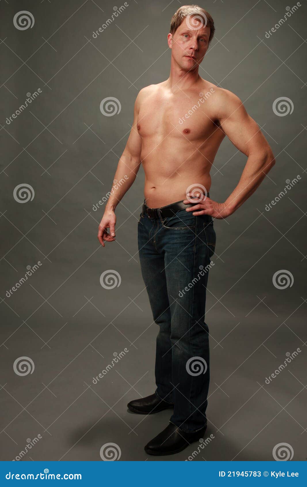Fit Older Male with No Shirt Stock Image - Image of chest, alone: 21945783