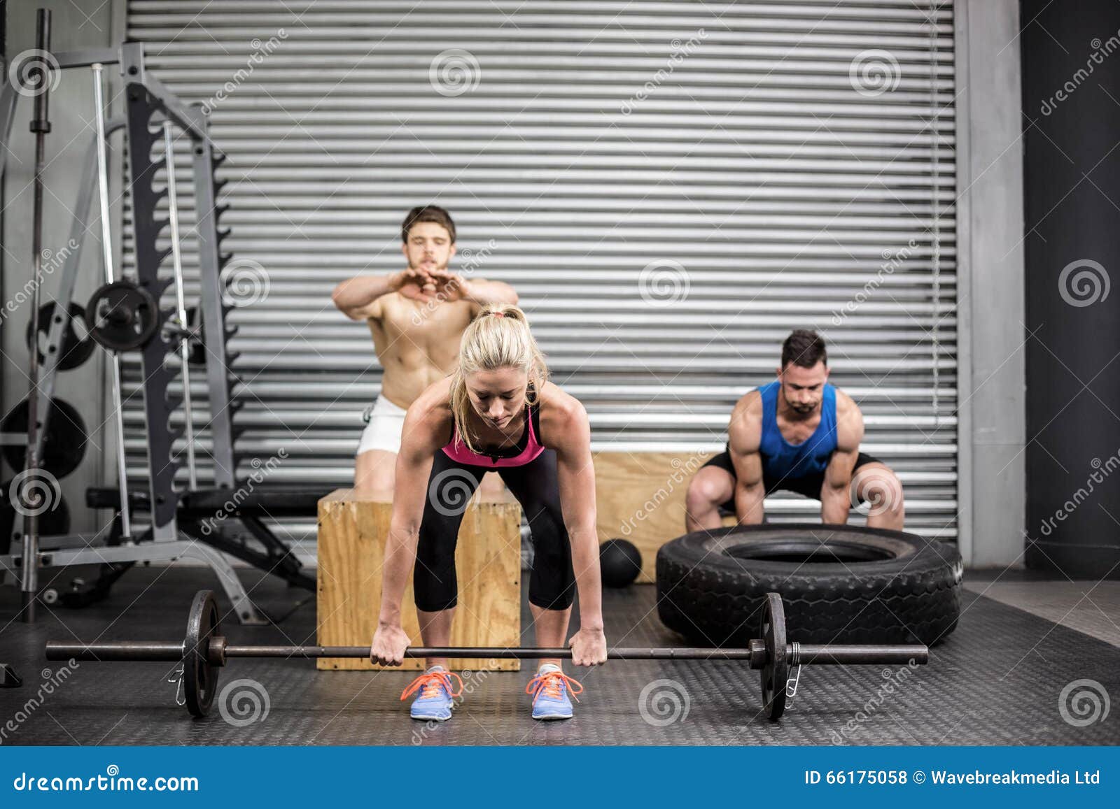 Fit people doing exercises stock photo. Image of holding - 66175058