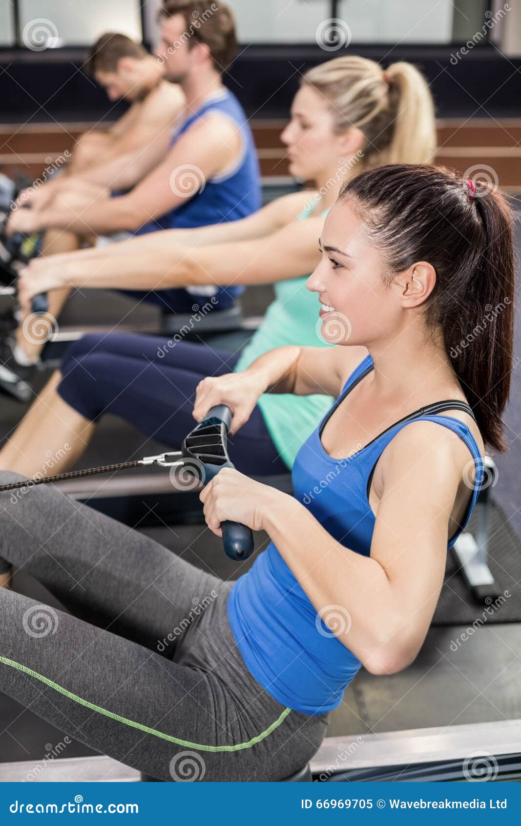Fit People on Drawing Machine Stock Image - Image of healthy, caucasian ...