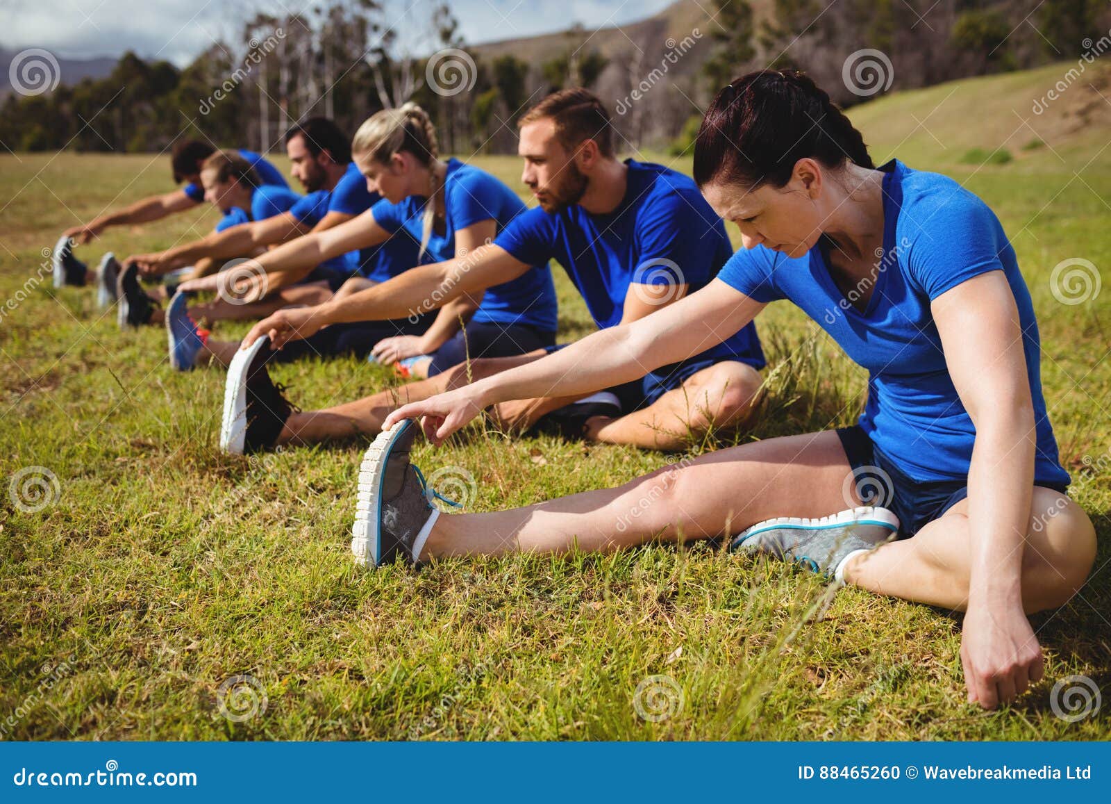 Fit People Exercising in Boot Camp Stock Photo - Image of instructor ...