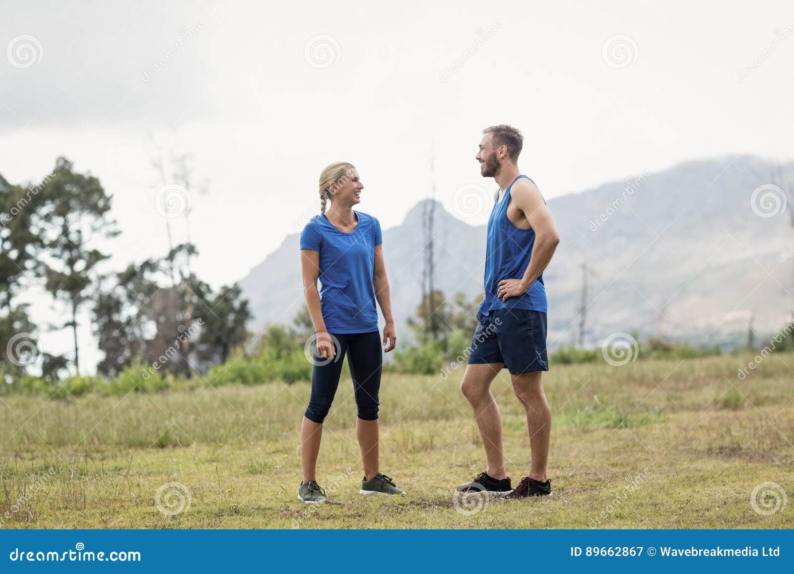 Fit People Having a Conversation Stock Image - Image of athletic ...