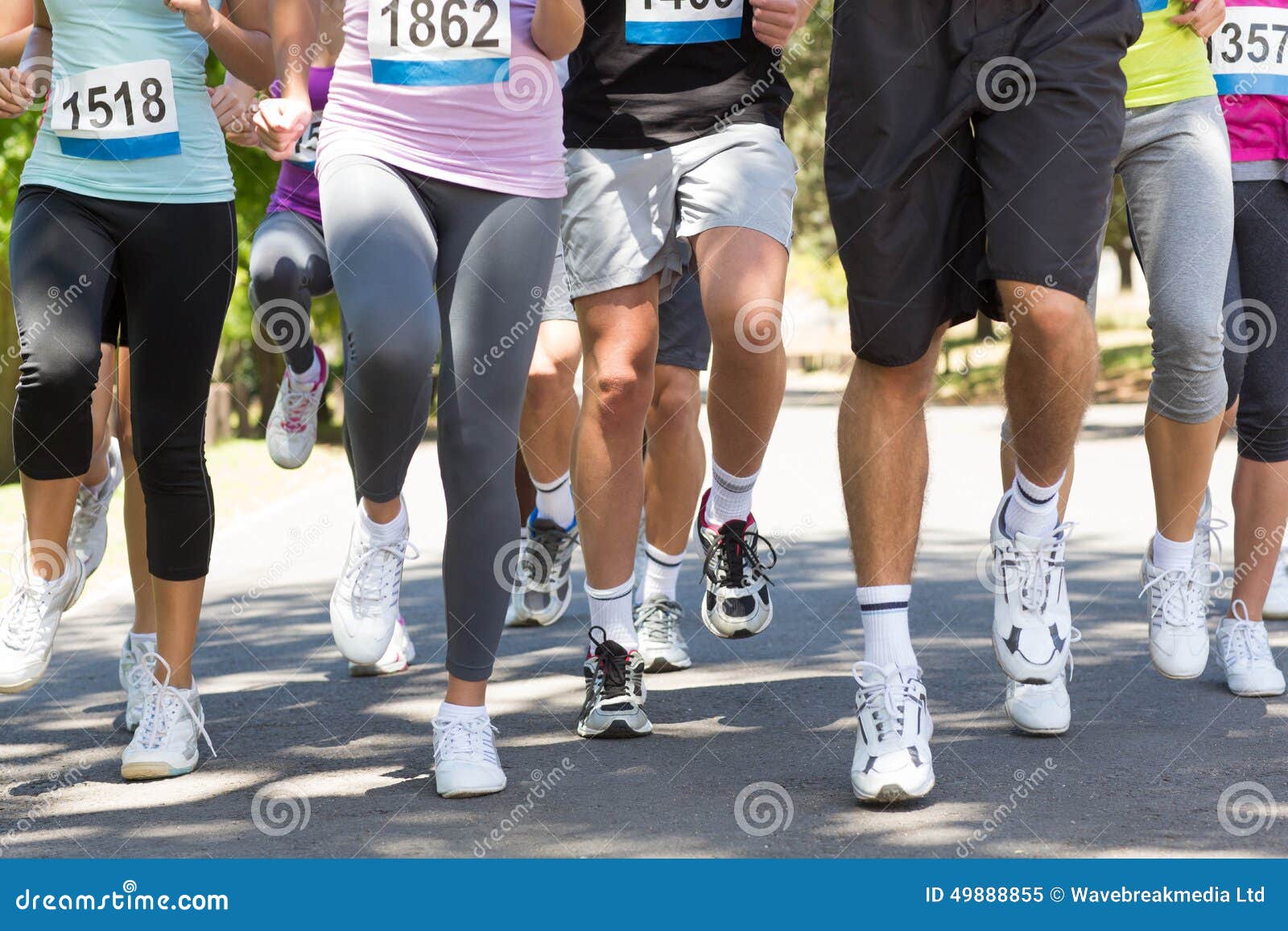 Fit People Running Race in Park Stock Image - Image of sportswear ...