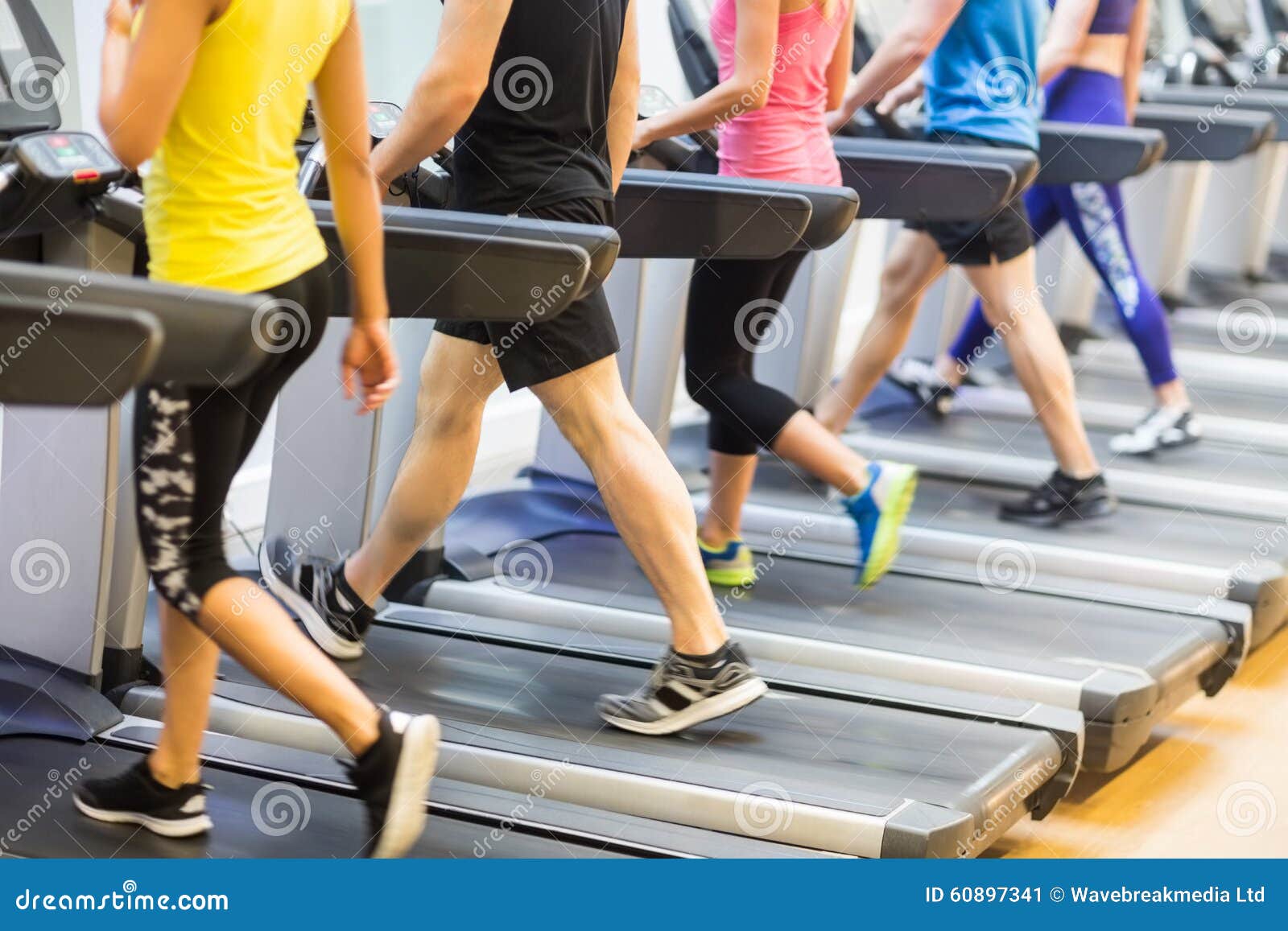 Fit People Walking on Treadmills Stock Image - Image of physical ...