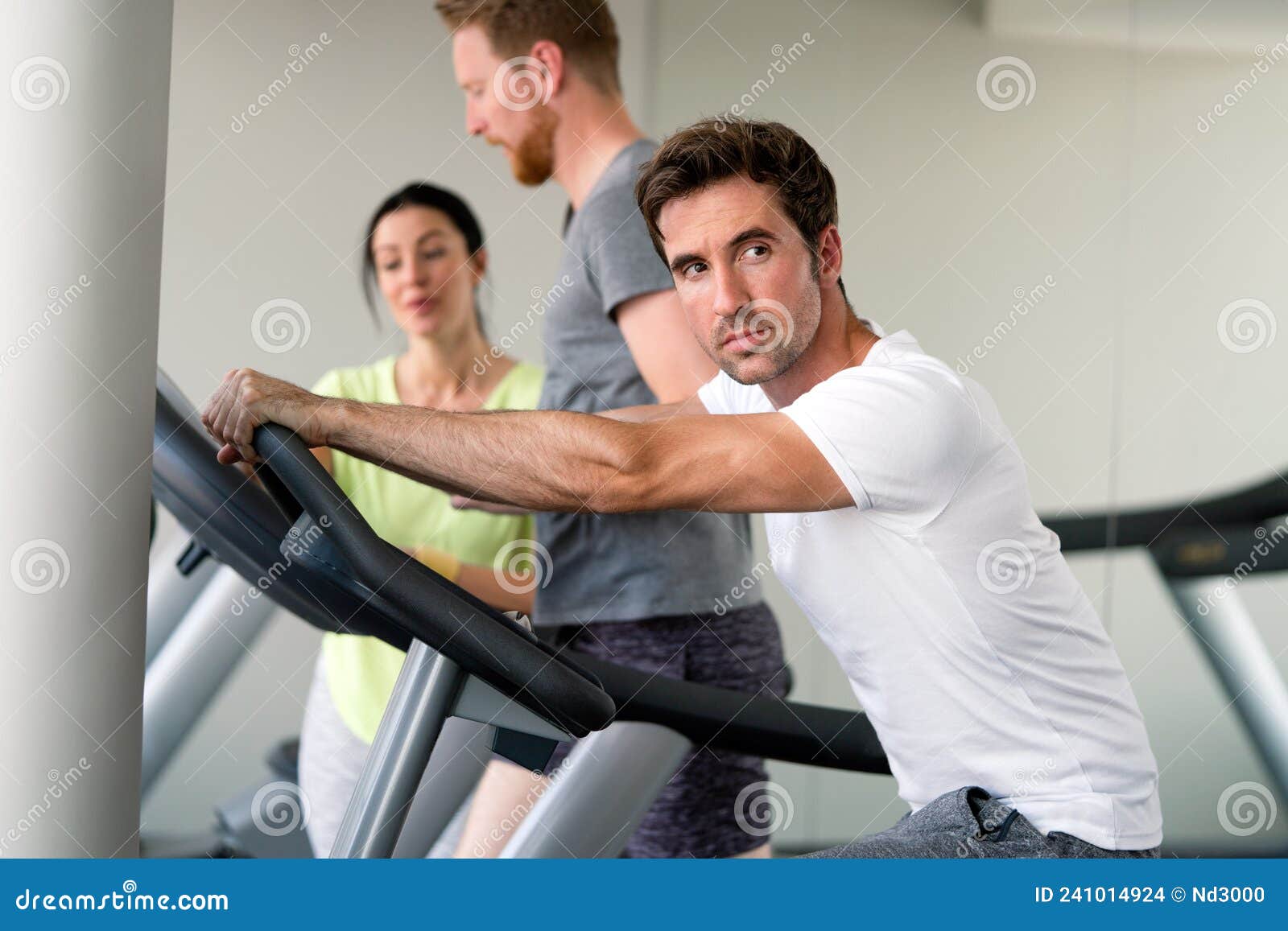 Fit People Working Out at the Gym Stock Photo - Image of class, bicycle ...
