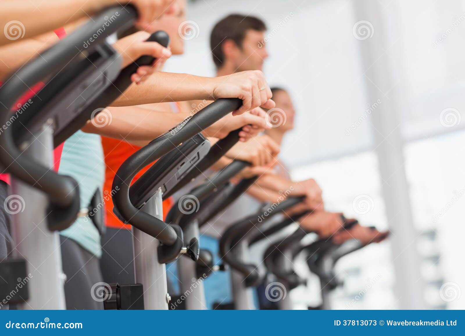 Fit People Working Out At Spinning Class Stock Photos - Image: 37813073