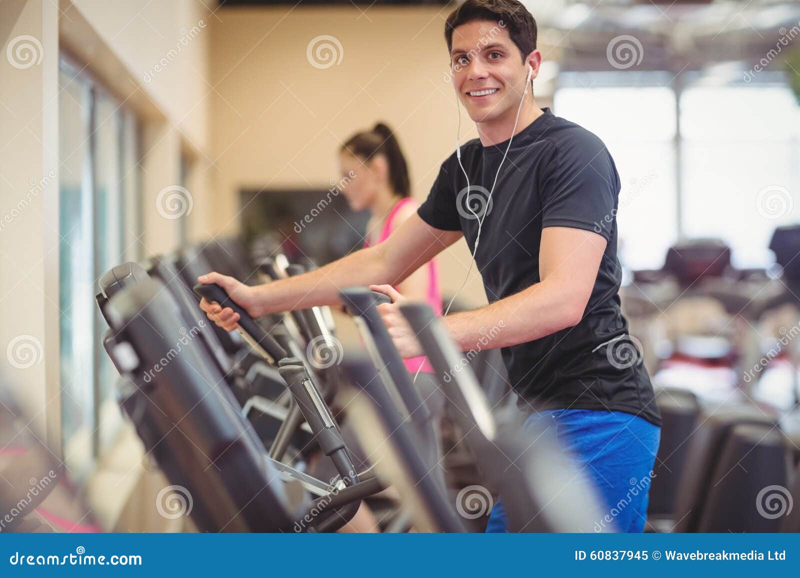 Fit People Working Out Using Machines Stock Image - Image of fitness ...