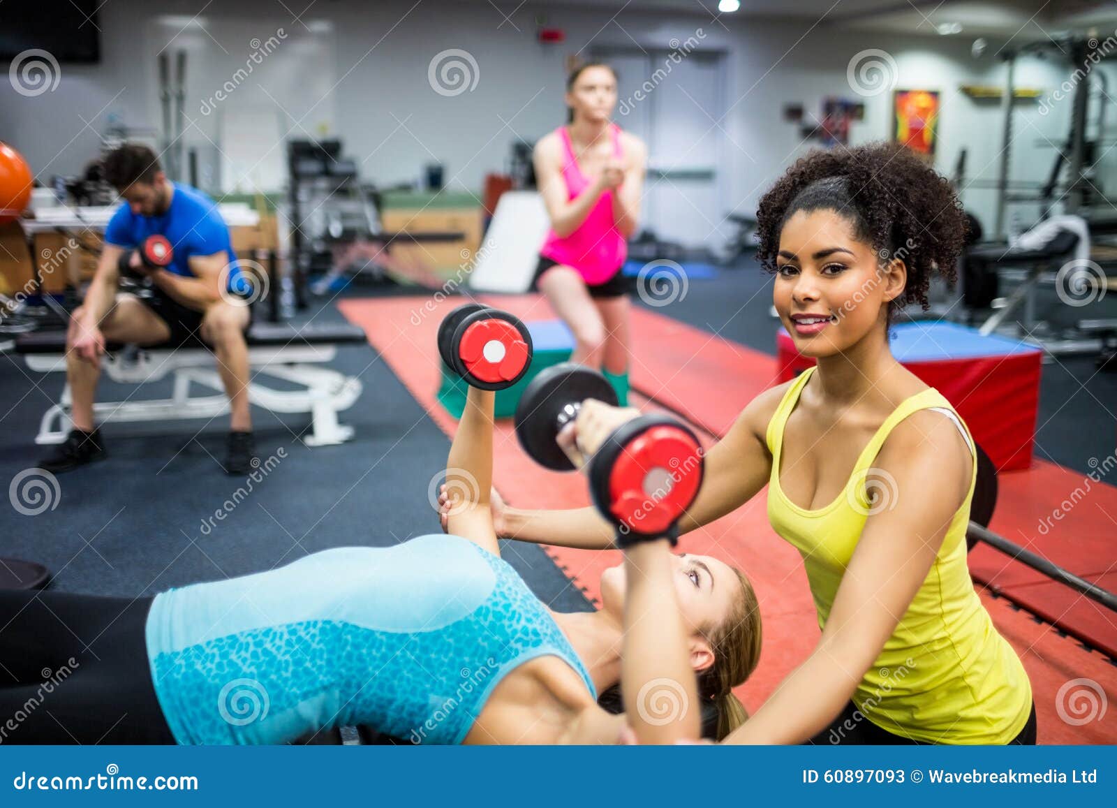 Fit People Working Out in Weights Room Stock Image - Image of body ...