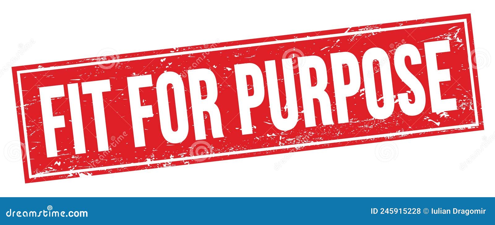 FIT for PURPOSE Text on Red Grungy Rectangle Stamp Stock Illustration ...