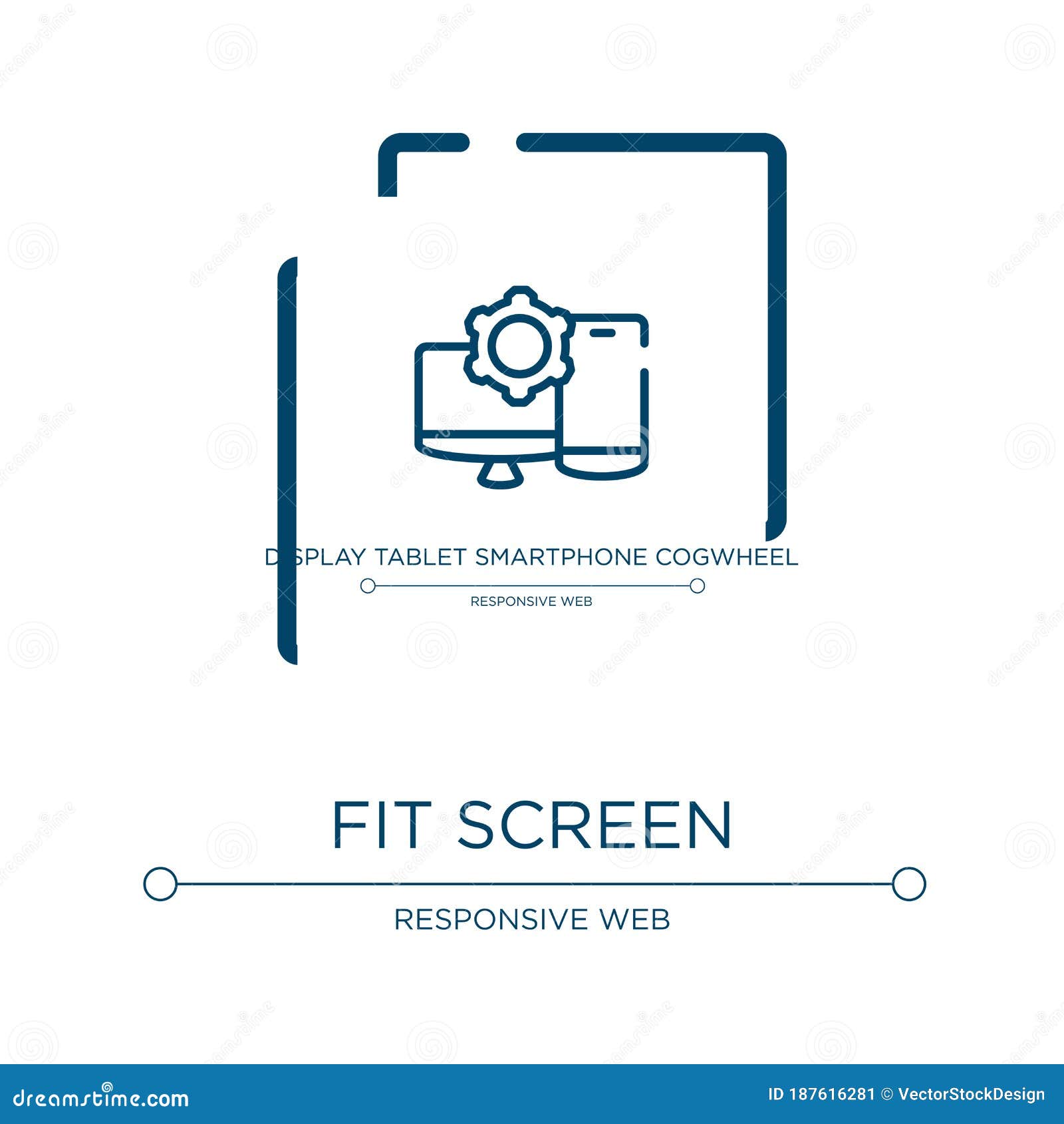 Fit Screen Icon. Linear Vector Illustration from Responsive Web ...