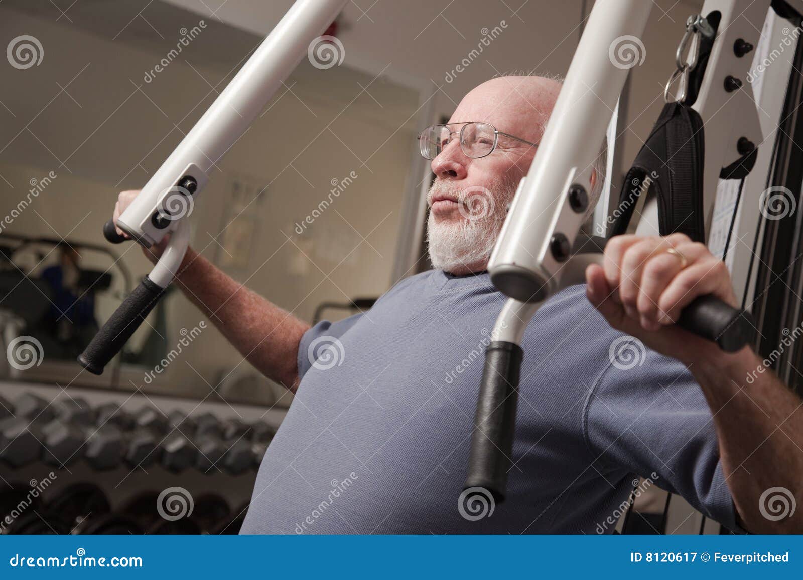 Fit Senior Man in the Gym stock image. Image of workout - 8120617