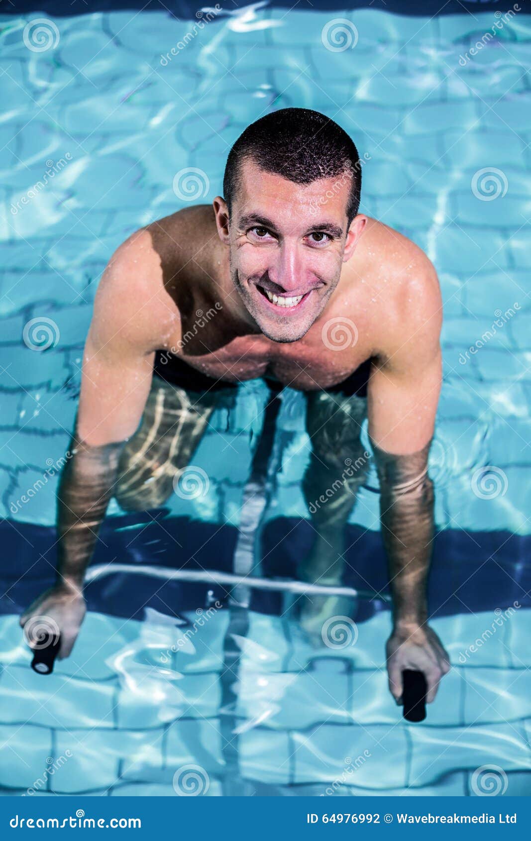 Fit Smiling Man Cycling Alone Stock Photo - Image of healthy, aerobics ...