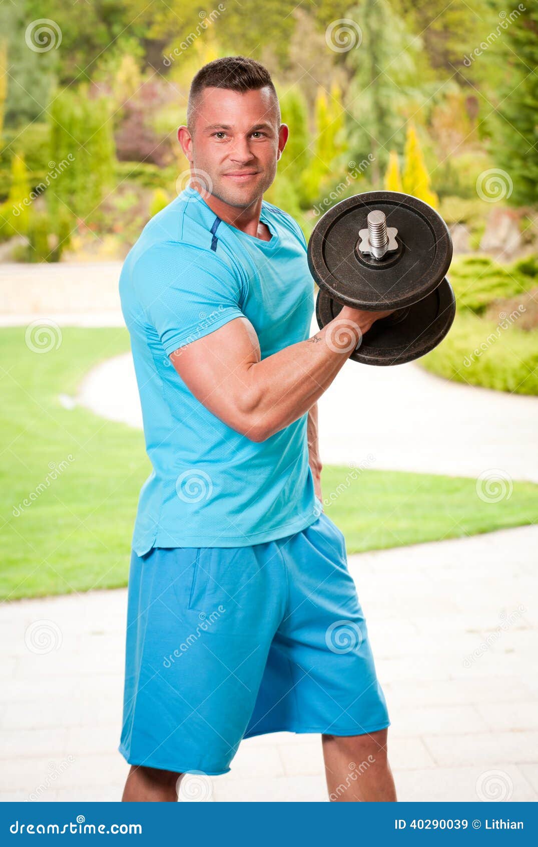 Fit and strong. stock image. Image of shirt, lifting - 40290039