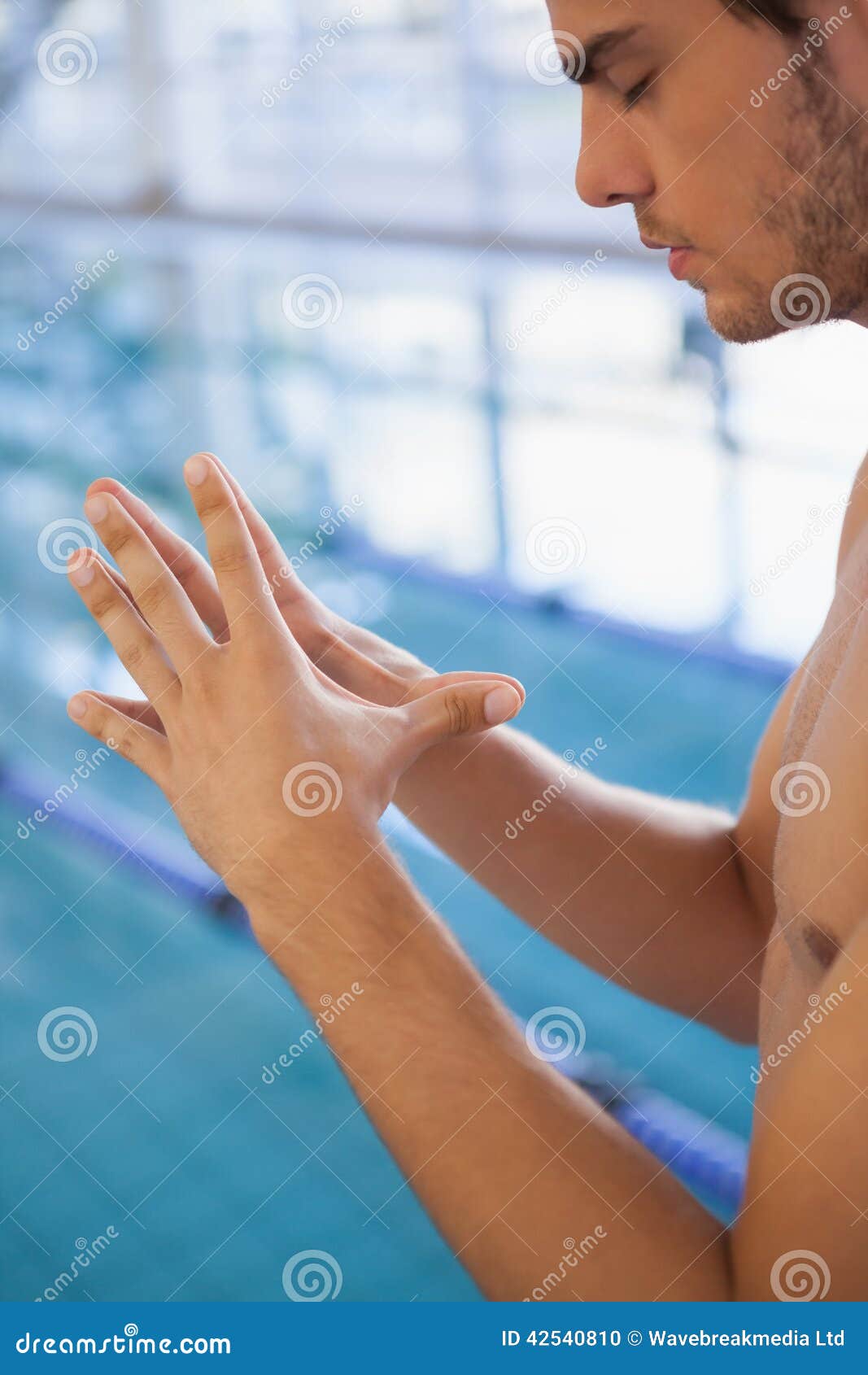 Fit Swimmer Sitting by the Pool Stock Photo - Image of athl, adult ...
