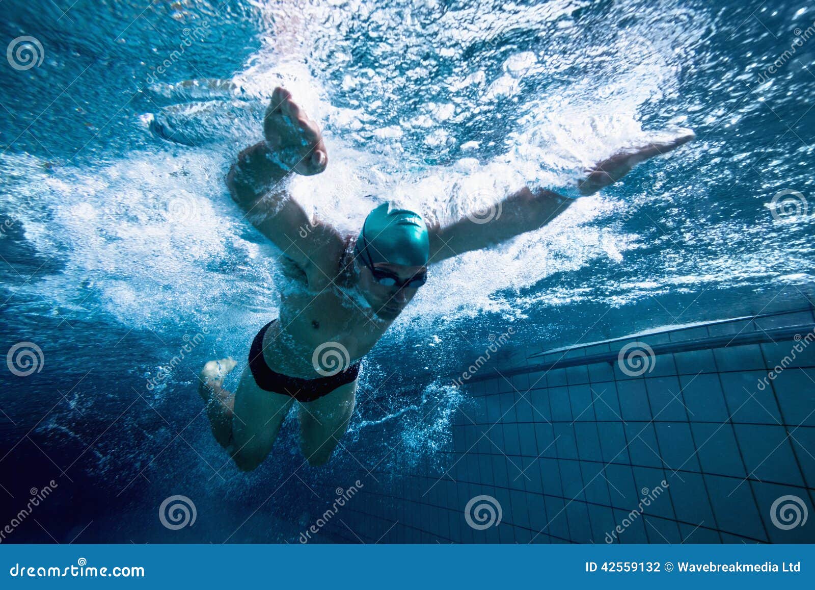 Fit Swimmer Training by Himself Stock Photo - Image of swimwear, full ...