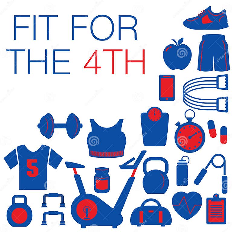 Fit for the 4th -- Fourth of July Graphic Stock Vector - Illustration ...