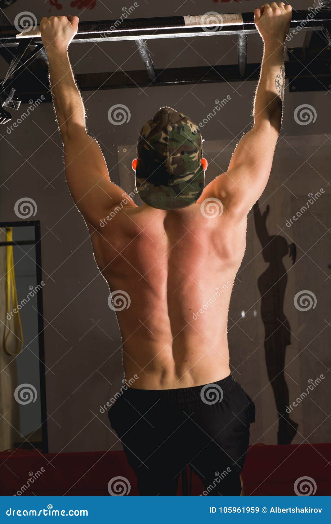 Fit Toes To Bar Man Pull-ups Bars Workout Exercise at Gym Stock Image ...