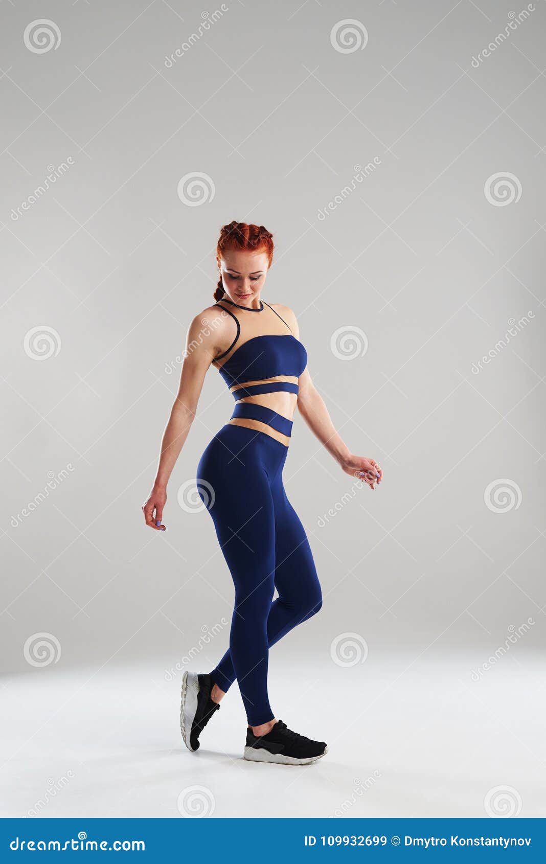 Fit Woman in Blue Sportswear Stock Image - Image of attractive, sport ...