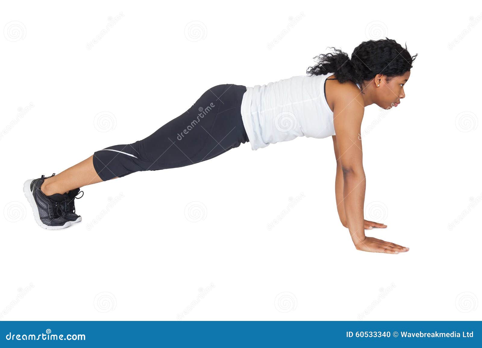 Fit woman doing push up stock photo. Image of white, physical - 60533340