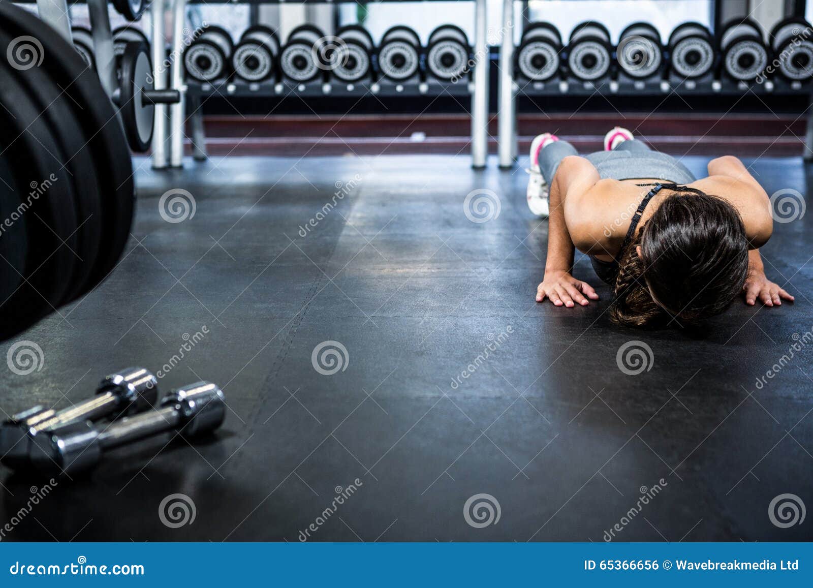 Fit Woman Doing Push Ups Exercises Stock Photo - Image of determined ...