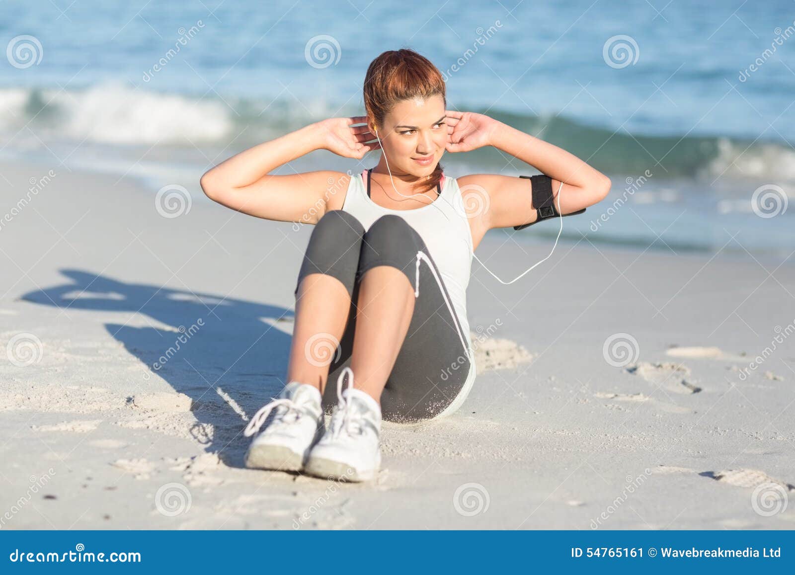 Fit woman doing sit up stock image. Image of female, leisure - 54765161