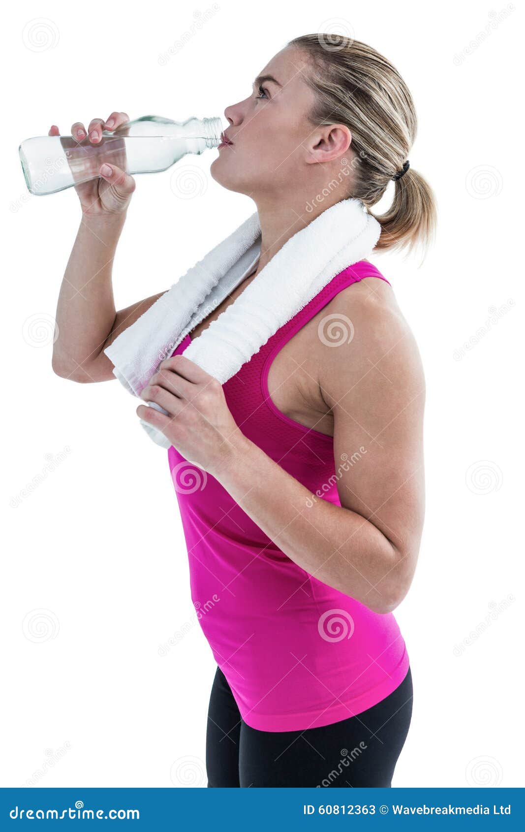 Fit woman drinking water stock image. Image of transparent - 60812363