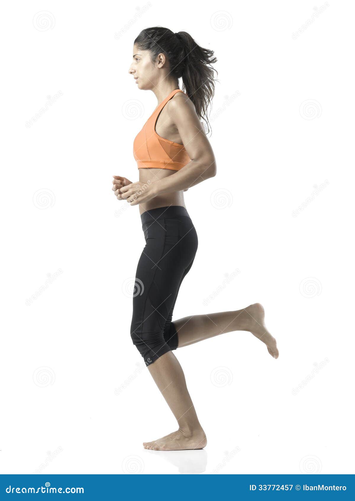 Fit woman on white stock image. Image of marathon, aerobics - 33772457