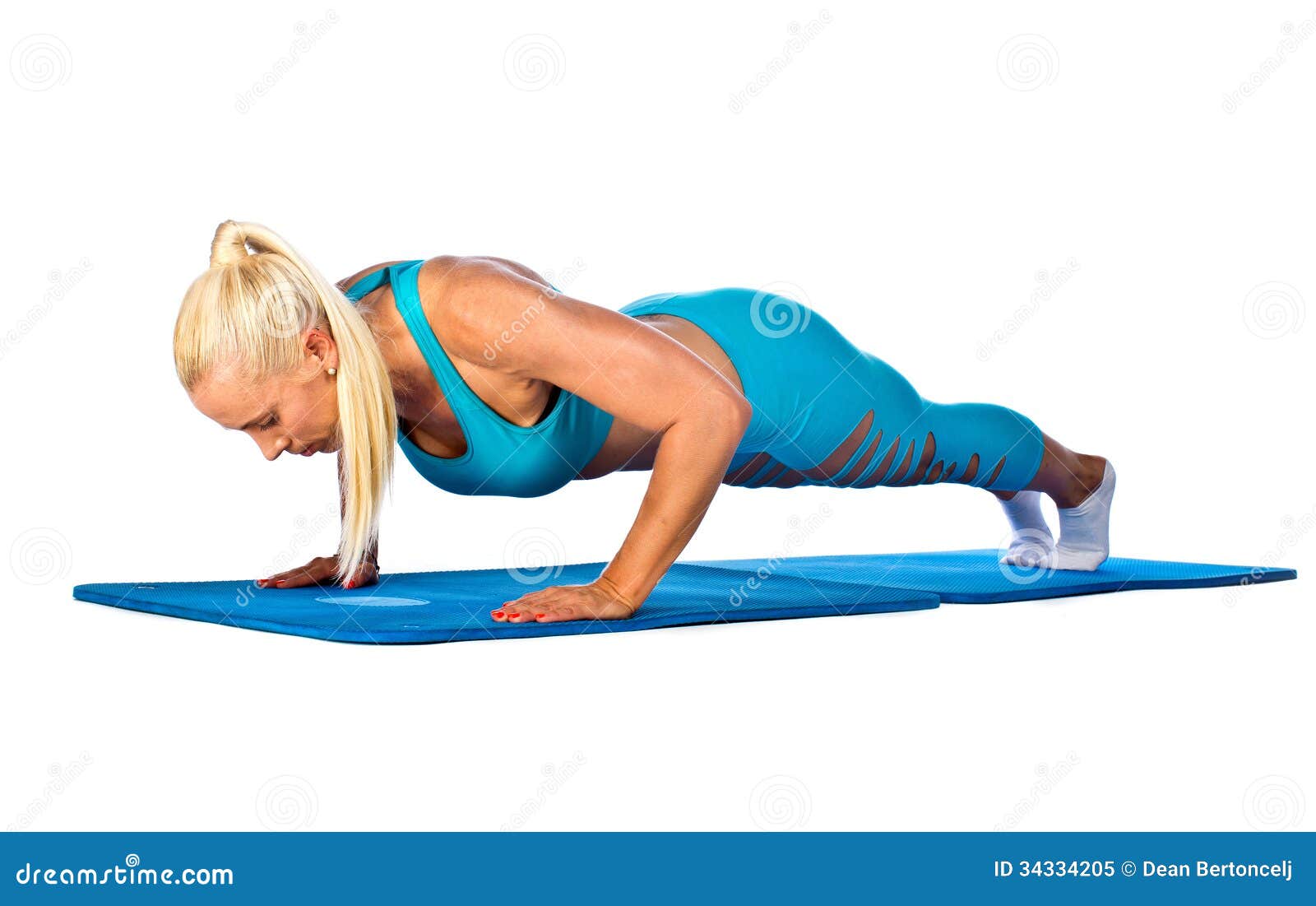 Fit Woman Working on Push Up Stock Image - Image of adult, push: 34334205