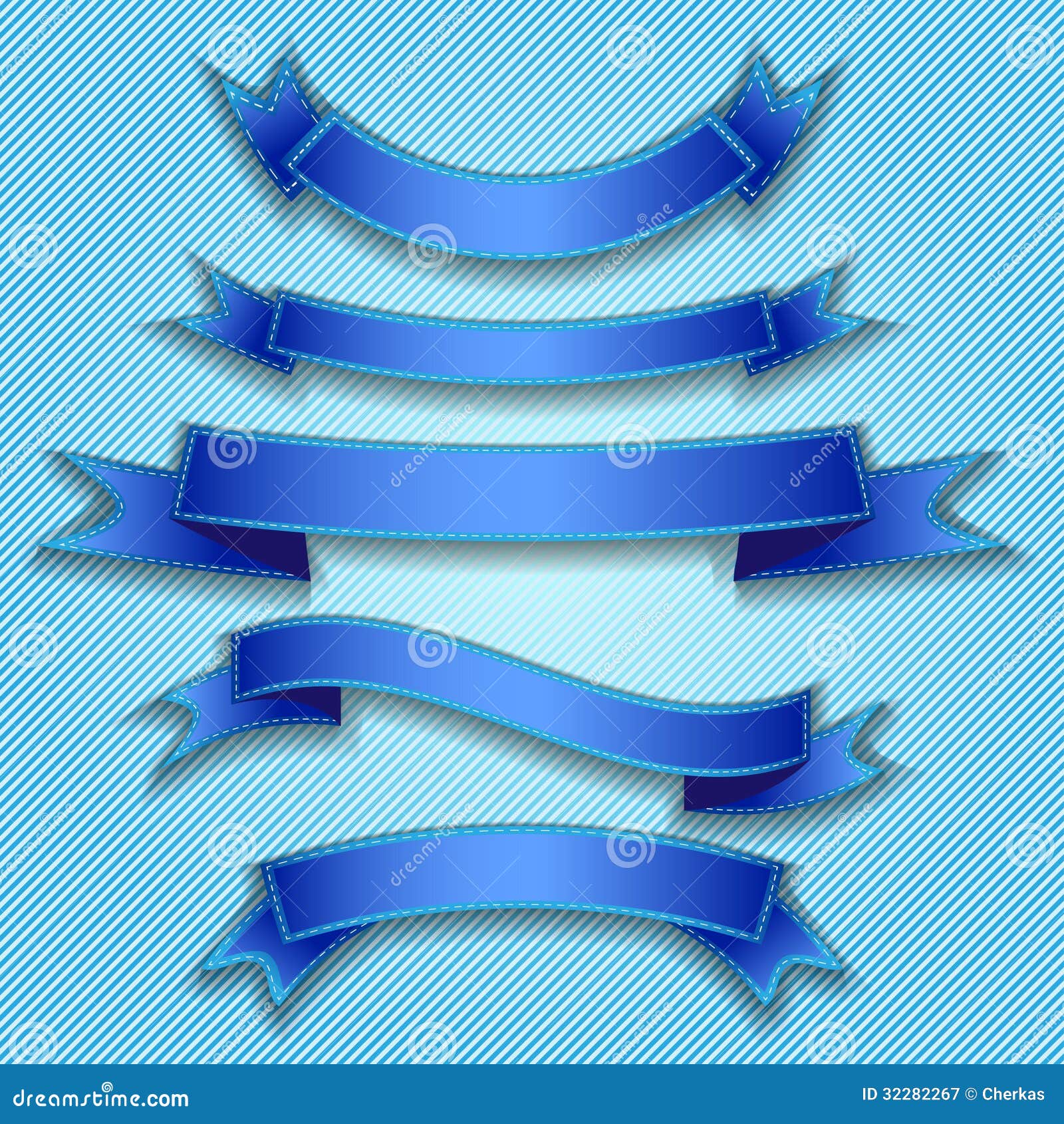 Fitas azuis ilustração do vetor. Ilustração de costura - 32282267