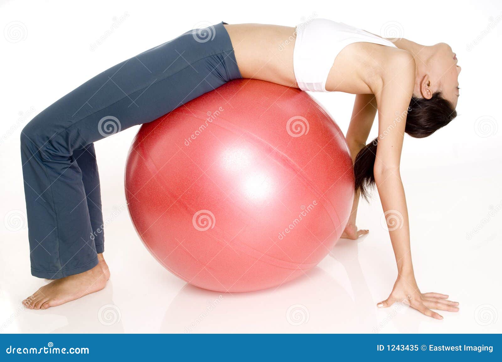 Fitball Stretch stock image. Image of support, back, sports - 1243435