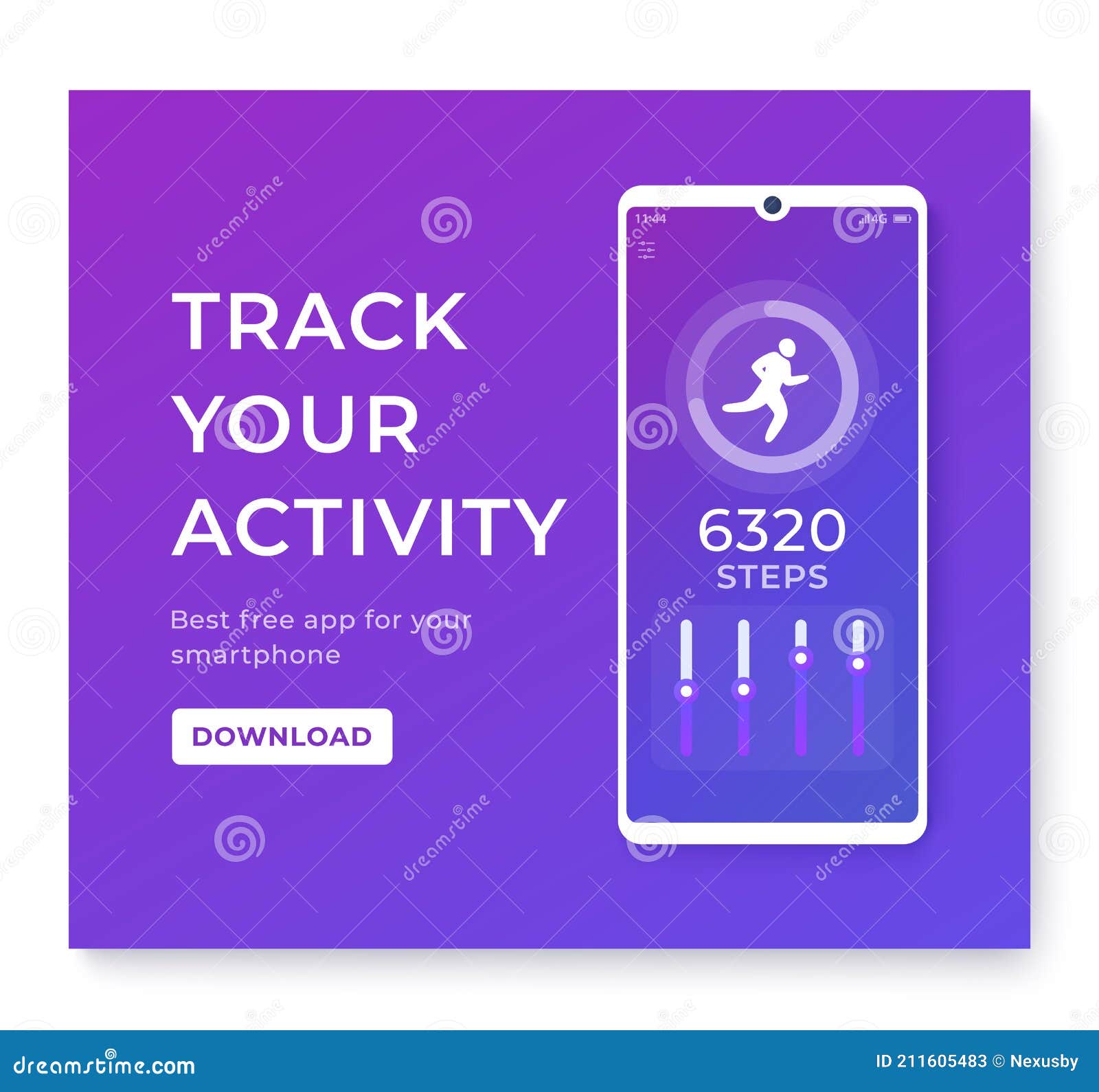 Fitness App, Activity Tracker for a Smartphone Stock Vector ...