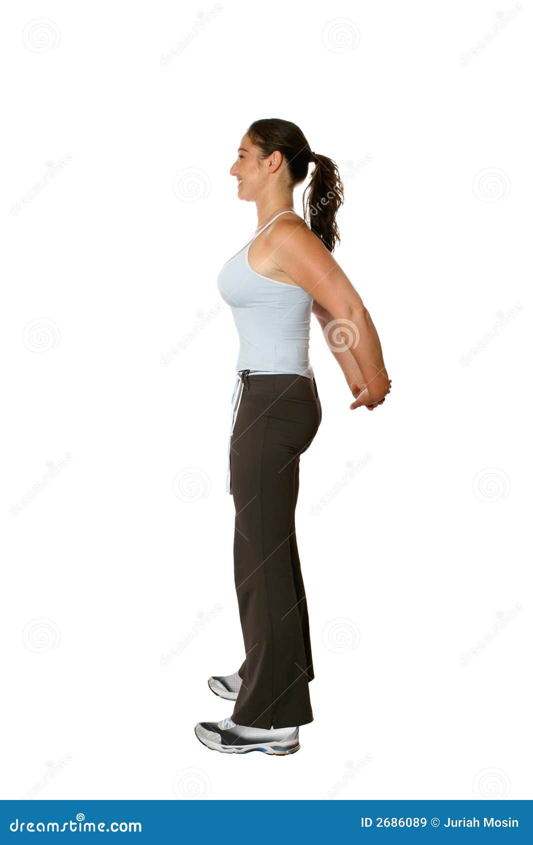 Fitness, arms pulled back. stock image. Image of flex - 2686089