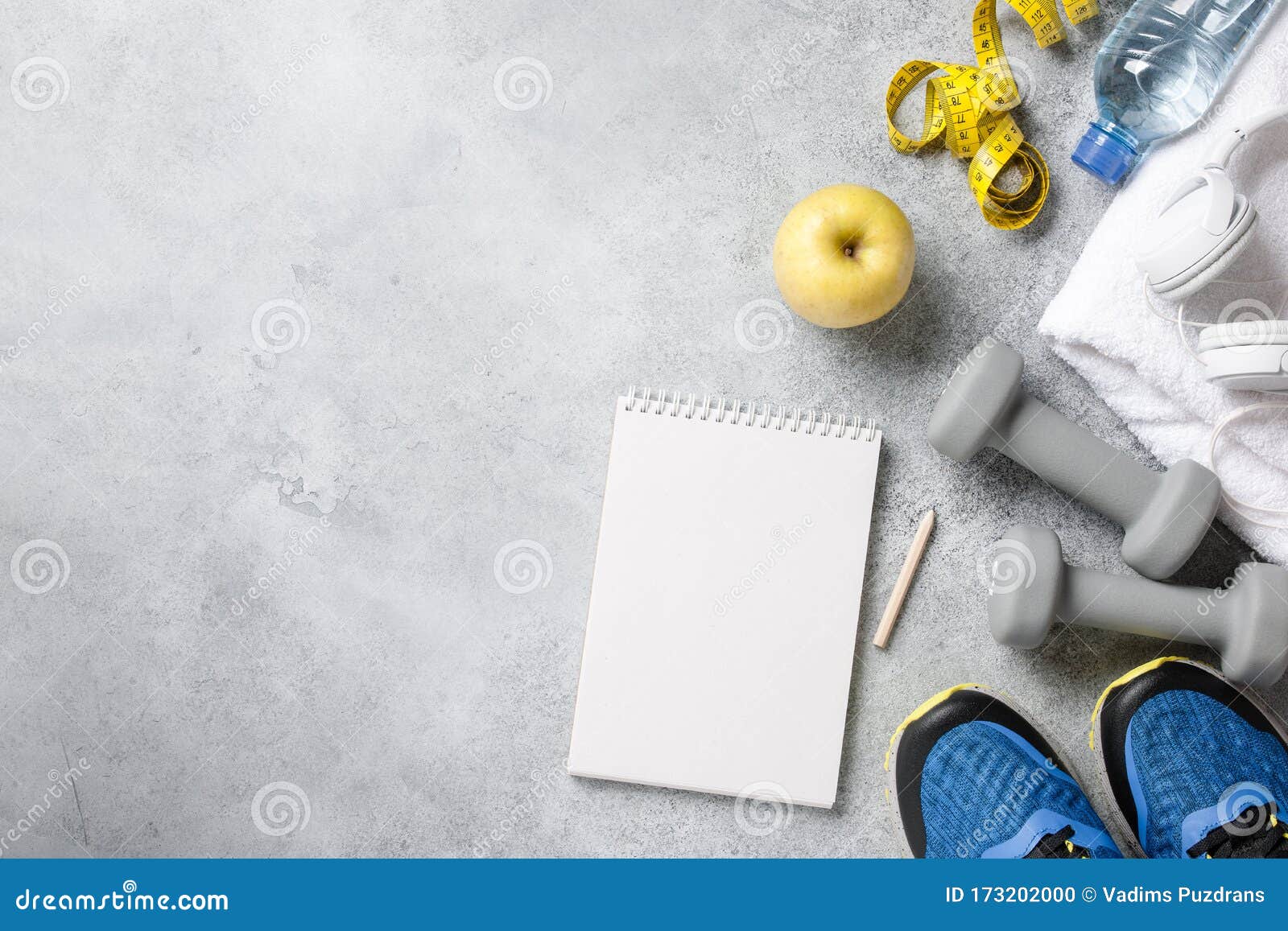 Fitness Background with Exercise Plan Notebook Stock Photo - Image of ...