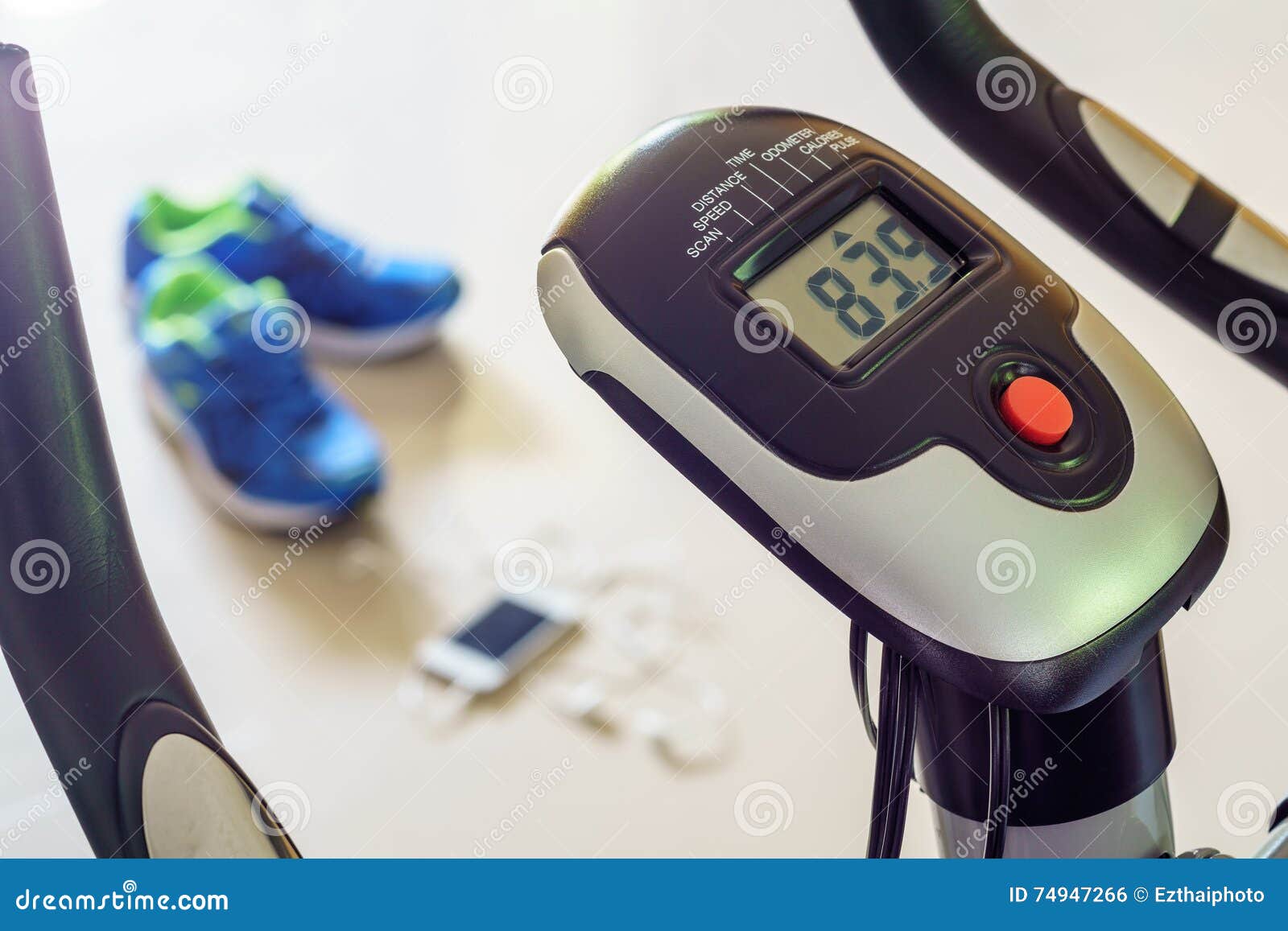 Fitness Bicycle Focused on it S Metering Control Panel Stock Photo ...