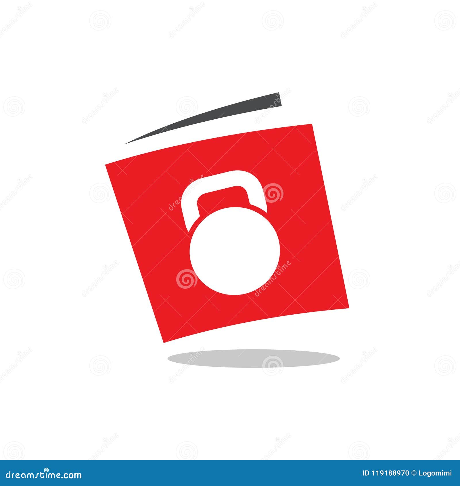 Fitness Book, Book with Kettlebell, Workout Symbol, Vector Logo Design ...