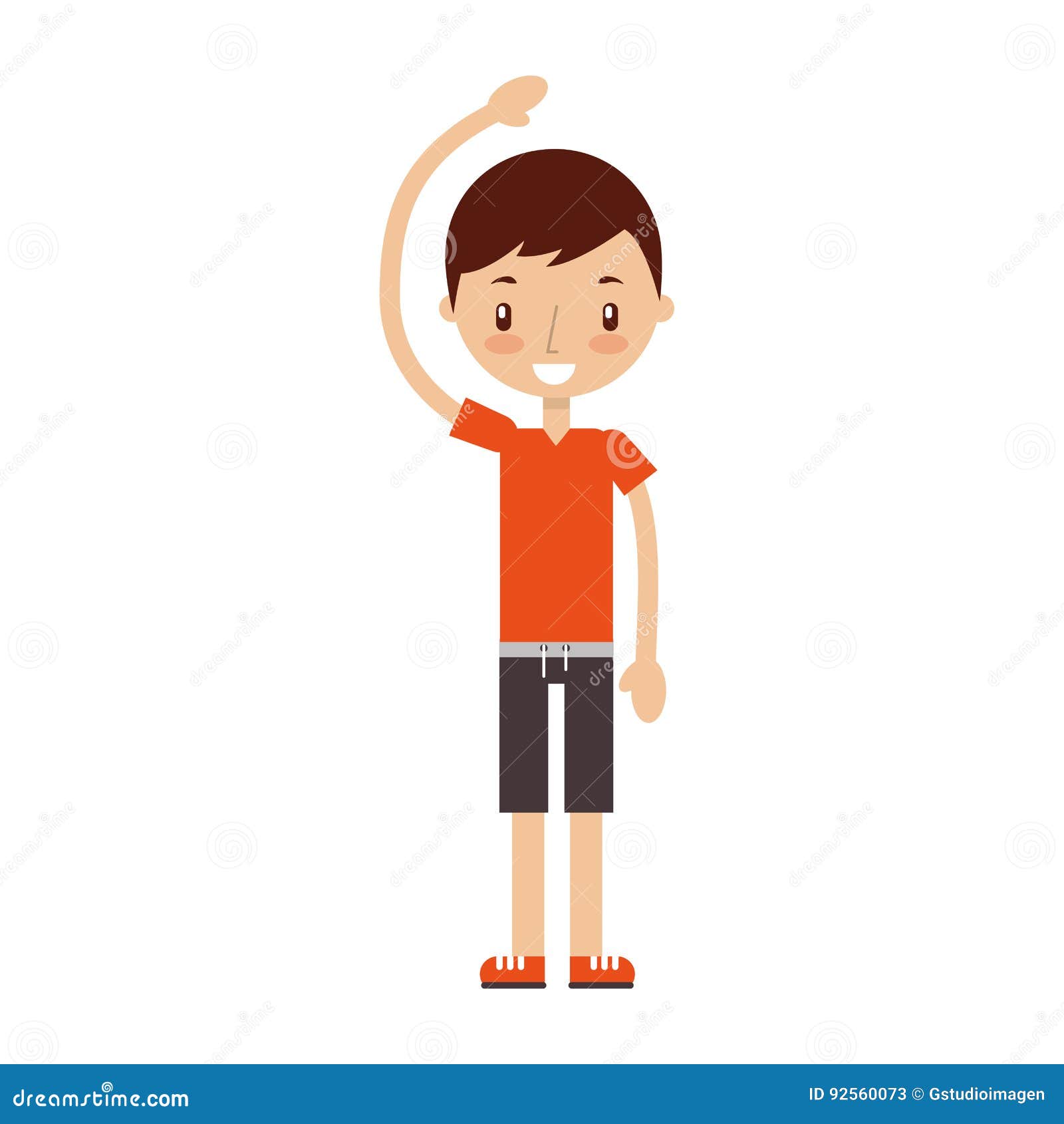 Fitness boy exercising stock vector. Illustration of sportive - 92560073